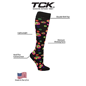 TCK Krazisox Neon Volleyball Logo Socks (Multi, Medium)
