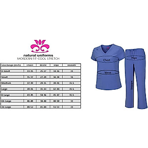 M&M SCRUBS Women's Breathable Cool Stretch Fabric Scrub Top and cargo Pant Set