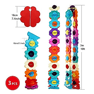 KESOTE Mexican Fiesta Paper Flower Garland Hanging Party Decorations, 3 Pack Rainbow Flower Garland for Luau Summer Cino de Mayo Fiesta Party Decorations