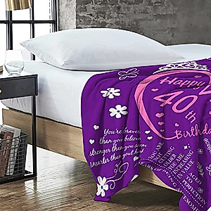 Gltiosr 40th Birthday Gifts Women Throw Blankets, 40th Birthday Gift Ideas, 40th Birthday Decorations, Gifts for Women Turning 40, Gifts for 40 Year Old, Best Birthday Present 1982 - 50" x60 Blanket