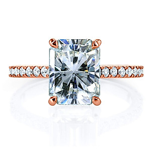 Kobelli Radiant-cut Moissanite Engagement Ring 3 1/10 CTW 14k Rose Gold, 7.5