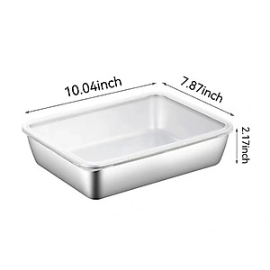 MANHONGYU 2PCS Stainless Steel Meal Prep Containers, Stainless Steel Containers with Lids, Food Storage Containers Airtight, BPA Free
