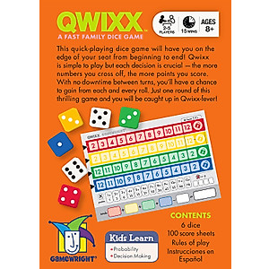 Qwixx with 600 Replacement Score Pads