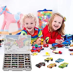 FULLCASE Case Compatible with Hot Wheels Cars Gift Pack. Toy Cars Organizer Storage Container Holds for Hotwheels Car 27pcs. Display Carrying Holder with 4 Size of Slots (Box Only)
