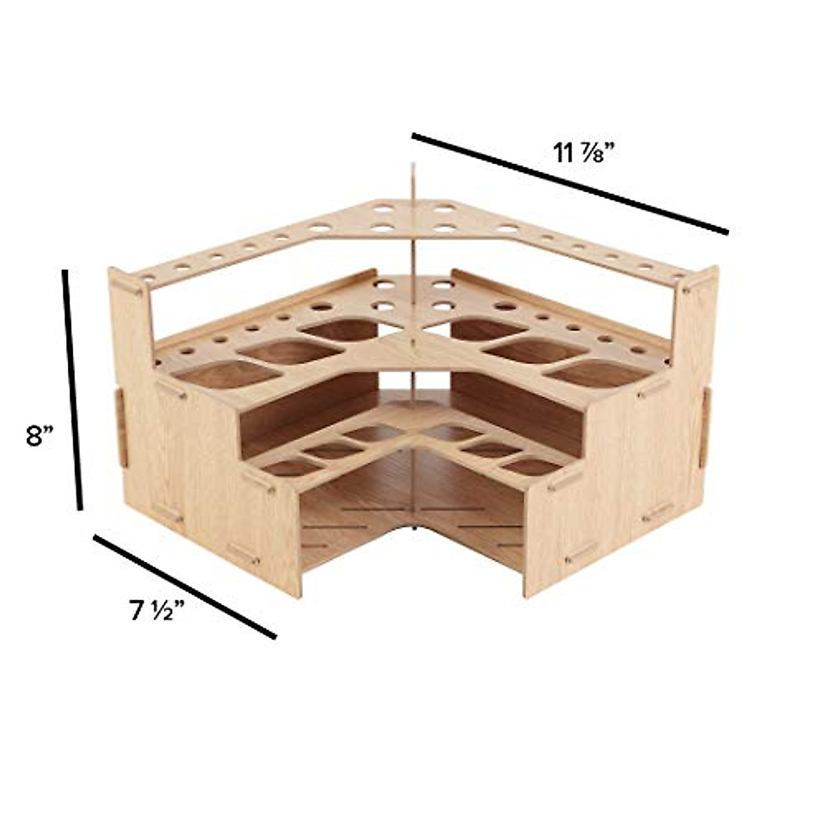 Mezzo Artist Paint and Brush Rack - Wood Grain Laminate Multi Layer Desk Stand Professional Storage Display Organizer for Paintbrushes and Paint Tubes - Mezzo Artist Paint and Brush Full Rack