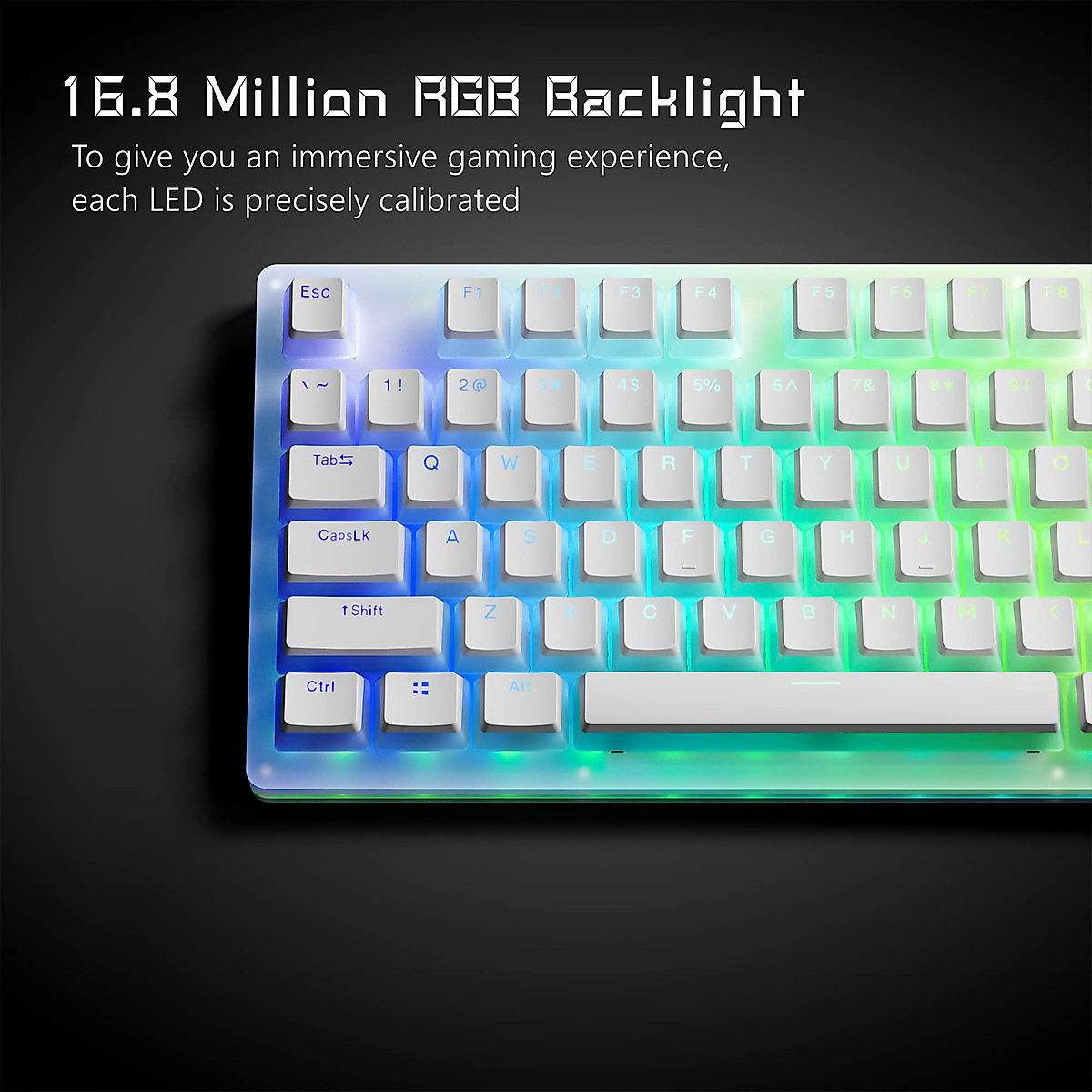 75% Keyboard - Creamy Keyboard, TKL Mechanical Gaming Keyboard, Hot Swappable Keyboard, K87 PRO with Pudding Keycaps Wired RGB Keyboard for PC PS4 Xbox - Red Switch