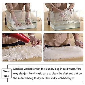 12’’ Small Faux Fur Sheepskin Cushion Soft Plush Area Rug, White Photo Background for Small Product Desktop Photography, Jewelry, Watches, Cosmetics, Ornament, Nail Art, Display and Decor (Round)