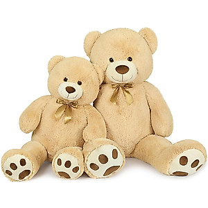 MaoGoLan Baby Blue Teddy Bear 35" Giant Plush Animal Big Fluffy Bear Stuffed Animal with T-Shirt for Boys Children