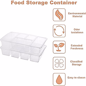 NLGG 2Pack Stackable Fridge Freezer Organizer Refrigerator Food Storage Bin Containers with Lid Plastic Fridge Produce Saver Fresh Keeper Container for Produce Fruits Vegetables Meat Fish