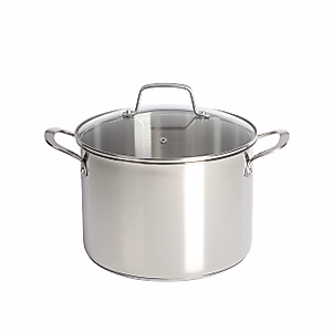 Martha Stewart Castelle 8-Quart 18/8 Stainless Steel Induction Safe Stock Pot w/Lid