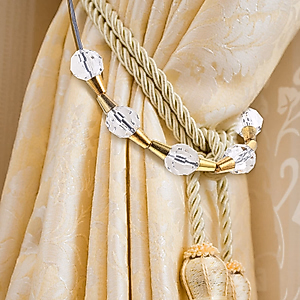 2pcs Crystal Curtain Rope Tie Rope Curtain Tieback Drapery Holdback Rope Curtain Holdback Home Curtain Fixing Strap Curtain Binding Strap Crystal Curtain Holder Retro Curtain Rope