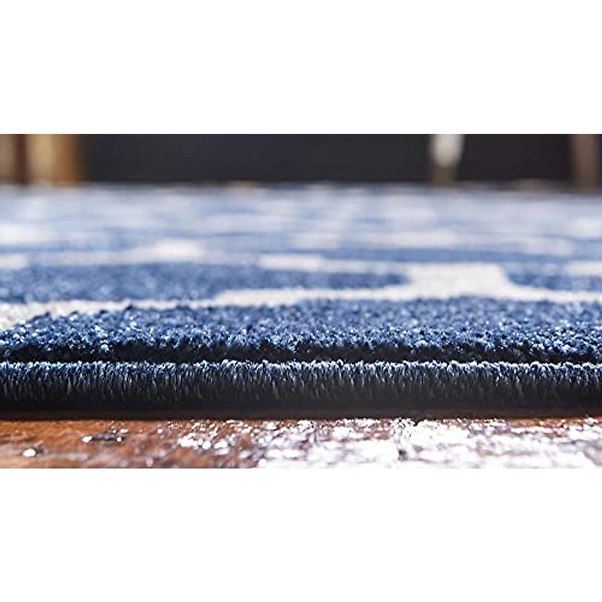 Unique Loom Trellis Collection Modern Morroccan Inspired with Lattice Design Area Rug, Runner 2' 0" x 6' 1", Dark Blue/Navy Blue