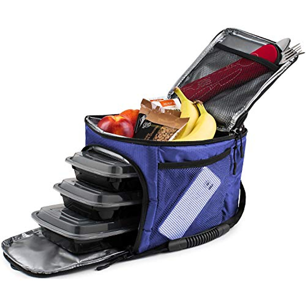 Rockland Guard - Insulated Meal Prep Bag Cooler - Portable Hot or Cold Lunch Box for Meal Management at Work, Gym or Travel. (Blue)