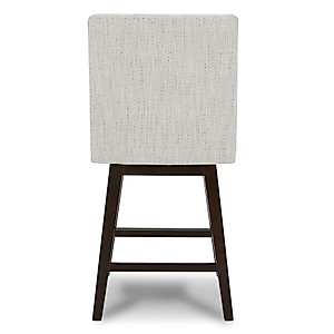 CHITA Counter Height Swivel Barstool, FSC Certified Upholstered Bar Stool, 26.8" H Seat Height, Fabric in Ivory