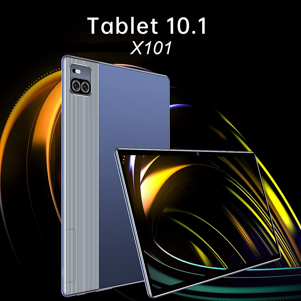 10.1 inch X101 Tablet, 2+16G Full Screen Tablets with Dual SIM Card Slots, Android 8, 1280x800 HD, WiFi, Bluetooth, GPS, 2MP/5MP Camera (Gold)