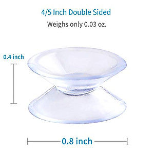 Pawfly 20 Pack Double Sided Suction Cups 4/5 Inch Clear PVC Plastic Sucker for Glass Table Mirror