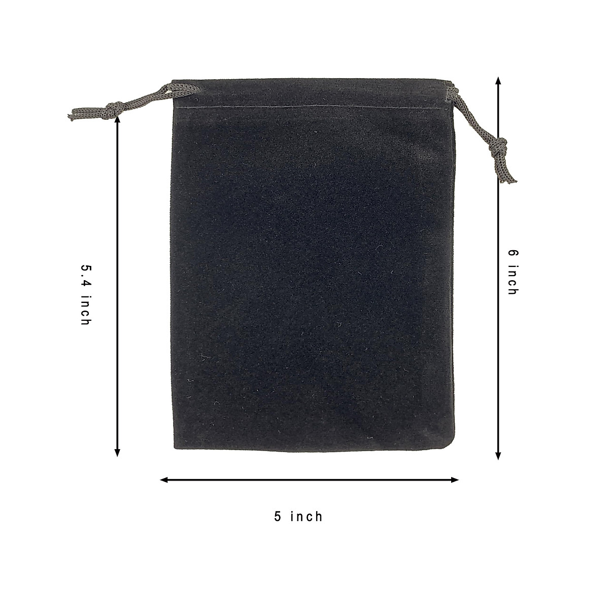 AEAOA Gift Bags, Pack of 25 Pieces 6" X 5" Velvet Drawstring Jewelry Pouches, for Candy, Pins, Jewelry, Treats, Birthday Party Favors (Black)