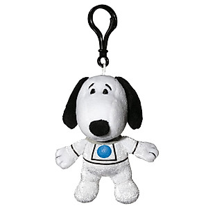 JINX Snoopy in Space Snoopy in White Astronaut Suit Clipsters Toy, 4-in Plush Hangers from Apple TV+ Series for Fans Ages 3+