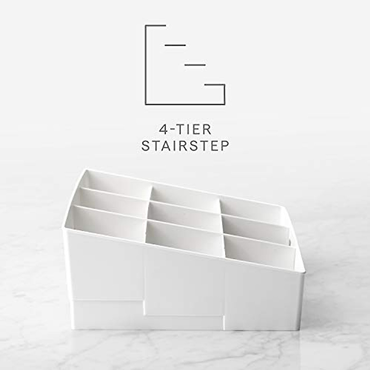 YouCopia Crazy Susan Turntable, Divided Lazy Susan Organizer with 6 Clear Bins for Cabinet and Pantry Storage & Kitchen Cabinet Pantry ShelfBin Packet & Snack Bin Organizer, Large, White