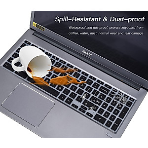 Keyboard Cover for Acer Chromebook 315 CB315 15.6 & Chromebook 715 CB715 15.6 inch with Numeric Keypad, Acer Chromebook 17.3" 317 CB317 Skin Protector, Black