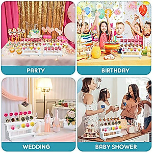 Cake Pop Stand Display Riser 2 Pcs 3 Tier Wood Lollipop Holder 17 Hole Cake Pop Stand Cake Pop Holder White Lollipop Stand for Dessert Table of Wedding Birthday, Fit 5/32 Inch 4 mm Lollipop Sticks