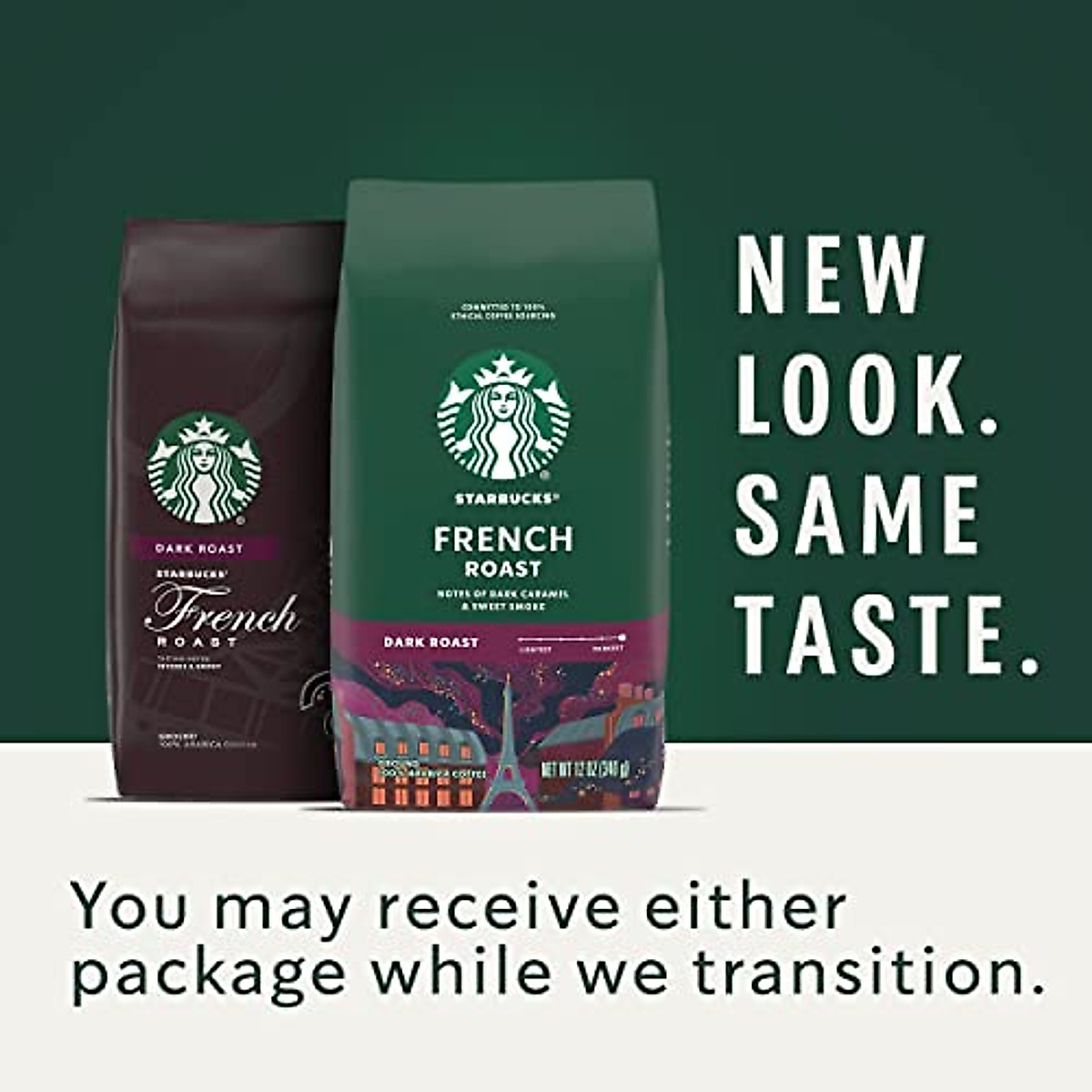 Starbucks Ground Coffee—Dark Roast Coffee—French Roast—100% Arabica—1 bag (28 oz) - (Packaging May Vary)