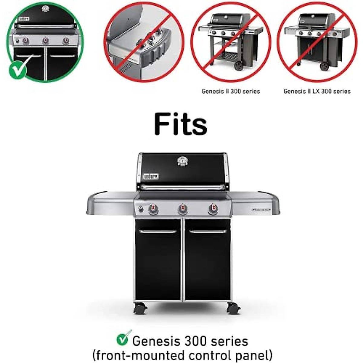 QuliMetal SUS304 Flavor Bars, SUS304 Heat Deflectors and 9MM SUS304 Cooking Grates for Weber Genesis 300 E310 E320 E330 S310 S330 (with Front Control Knobs)