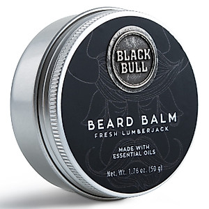 BLACK BULL MEN CARE: Beard Balm with Essential and Vegetable Oils, Bees Wax, Shea Butter and Menthol, Moisture and Nourish, Pack of 2, 50g, Beard Products