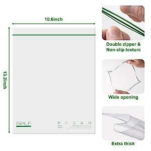 SPLF 15 Pack Reusable Gallon Freezer Bags Dishwasher Microwave Safe, 1 Gallon BPA Free Leakproof Food Storage Bags, Silicone Free Containers for Meal Prep, Fridge Kitchen Organization