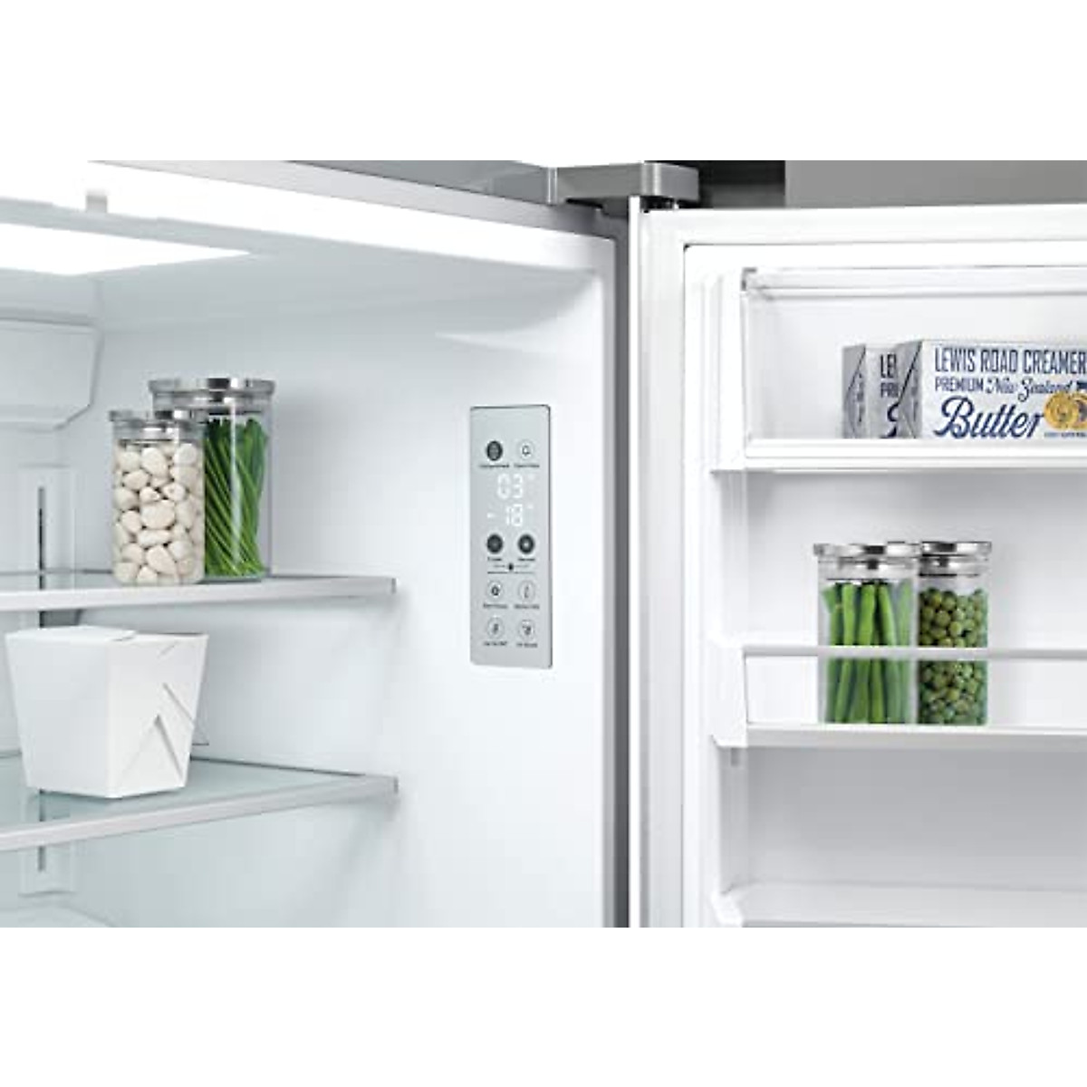 Fisher & Paykel Series 7 RF203QDUVX1 36 Inch Freestanding Counter Depth Quad Door Refrigerator Freezer with 18.9 Cu. Ft. Capacity, Ice Maker, Water Dispenser, Variable Temperature Zone, Touch Control