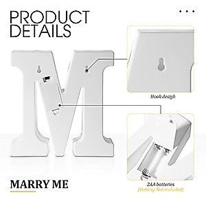 Hortsun Marry ME Light up Letters Wedding Proposal Decorations Will You Marry Me I Love U Sign Rose Petals 24 LED Love Candles Romantic Night Light for Proposal Engagement Outdoor (Red)