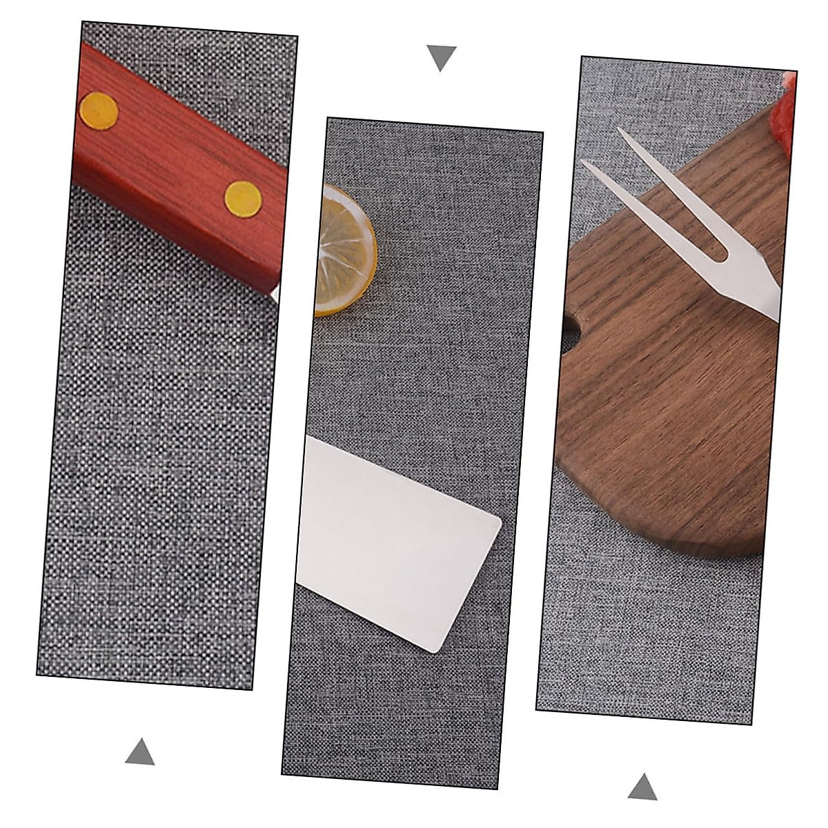 GANAZONO 3 Pcs Three Piece Barbecue Set Stainless Steel BBQ Tools Barbecue Roasting Sticks Grilling Barbeque Food Tongs BBQ Spatula Outdoor Accessories Grill Utensils Fork Wooden Major