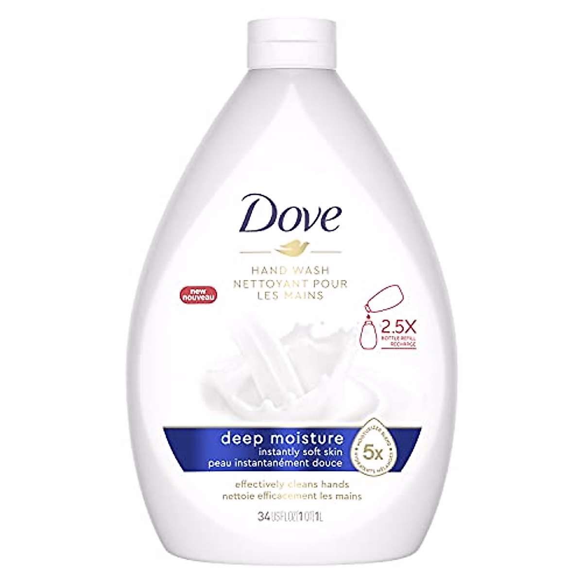 Dove Advanced Care Hand Wash Deep Moisture Pack of 3 for Soft, Smooth Skin More Moisturizers Than The Leading Ordinary Hand Soap, 34 oz
