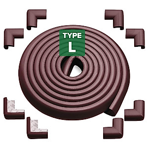 Tritina Corner and Edge Guards - 14ft (4.3m) [ 13ft Edge Cushion + 8 Corner Cushion ] Premium Childproofing Protector,Child Safety,Home Safety 1st Mamami (Brown)