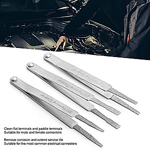 KIMISS Terminal Cleaning Tool, 3PCS Metal Terminal Cleaner Set Auto Repairing Hardware Tool for Small Electrical Spade Pin Connector