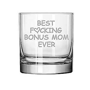 MIP Brand Rocks Whiskey Old Fashioned Glass Best Fcking Bonus Mom Ever Funny Mother In Law Step
