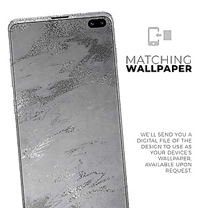 DesignSkinz Dark Silver Marble Swirl V9 Protective Vinyl Decal Wrap Skin Cover Compatible with The Samsung Galaxy S20 (Screen Trim &amp; Back Glass Skin)
