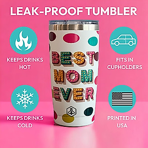 Biddlebee Gifts for Mom Travel Coffee Mug w/Slider Lid | 20oz Spill Proof Stainless Steel Insulated Cup | Mom Gifts | Mothers Day Gifts | Birthday Gifts for Mom | Mama Gifts | Best Mom Ever