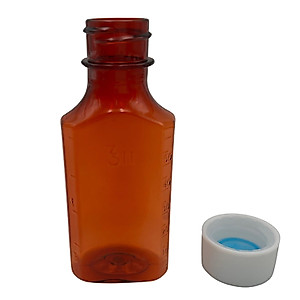 Sandhill Tools Premium Oval Plastic Liquid Medicine Bottles with Child Resistant Caps 2 Oz (60 ml), Pharmacy Leak Proof Travel Graduated Empty Containers (Pack of 12)