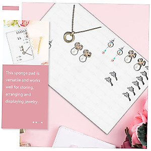 TIDTALEO 10pcs Jewelry Box Pad Velvet Choker Ring Display Holder Drawer Tray Jewelry Display Sponge Pad Ear Stud Holder Ring Foam Insert Jewelry Sponge Insert Holder Jewelry Supply White