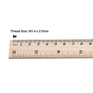 uxcell M1.4x2.5mm Phillips Screw Fastener Black 2.5mm Dia Screw Head for Laptop PC TV Fan Switch 50pcs