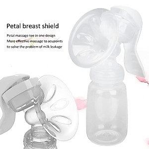 Breast Pump, Adjustable Suction Silicone Hand Pump Breastfeeding, Portable Manual Breast Pump for Nursing Mothers, White, Mothers Day Gifts