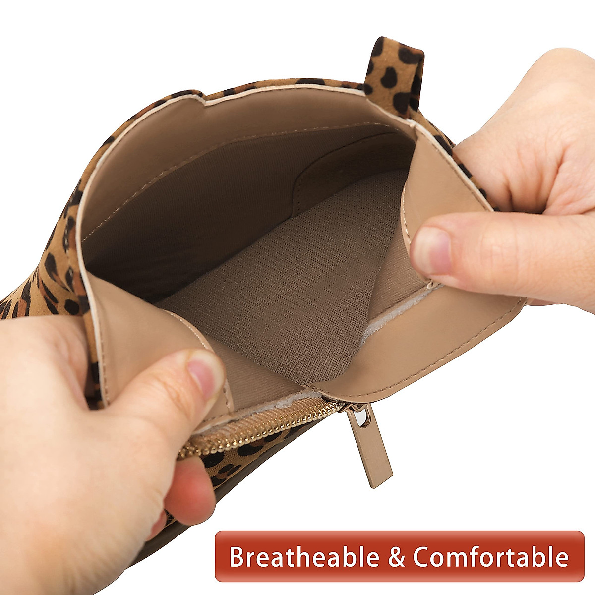 Harvest Land Girl Boots Kids Ankle Boots Warm Side Zipper Boots Low heel Short Booties Winter Snow Boots Anti-Slip Outdoor Shoes for Little Kids/Big Kids Leopard US13