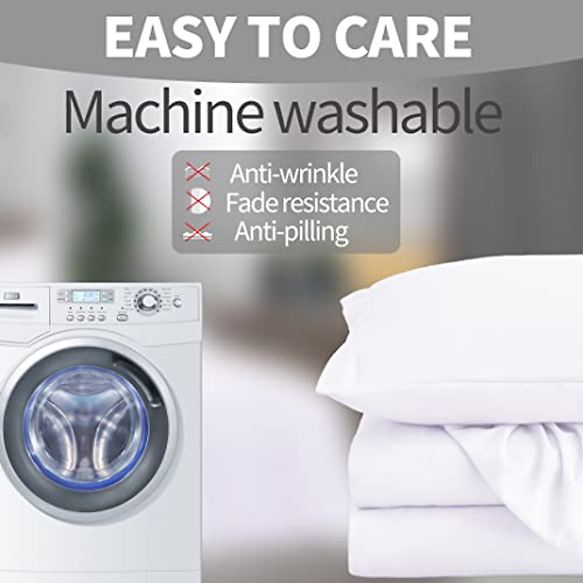 Ersmak Bright White Queen Sheets Set (4 Piece), Super Soft Brushed Microfiber Bed Sheets with 16 Inch Deep Pocket, Egyptian Quality Luxury Bedding Set