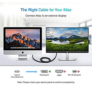 BlueRigger USB C to DisplayPort Cable for Home Office (6FT, 4K 60Hz, Thunderbolt 4, Type C, Type-C) USB-C to DP Cable Compatible with VR headsets, MacBook Pro/Air, iPad Pro, Galaxy, imac, Surface Book