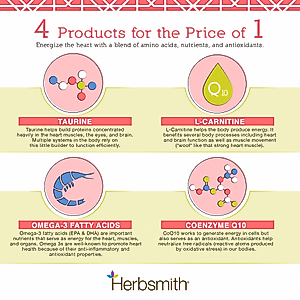 Herbsmith Taurine Boost - Cardiac and Heart Support for Dogs and Cats - Taurine Supplement for Dog and Cat Heart Health – with CoQ10, Taurine and L-Carnitine for Dogs - 75g