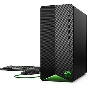 HP 2022 Pavilion TG01 Gaming Desktop - AMD Ryzen 5 5600G 6-Core CPU - 4GB Nvidia GTX 1650 Super - 32GB DDR4-1TB NVMe SSD + 2TB HDD - WiFi Bluetooth RJ45 - Windows 10 Pro w/ 32GB USB