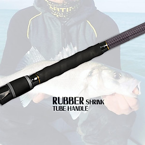 Fiblink Surf Spinning Rod Portable Travel Spinning Rod Saltwater Surf Fishing Rod (3-Piece 12')