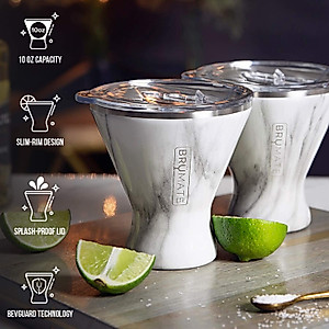 BrüMate MargTini 10oz Martini Margarita Tumbler - Made With Vacuum-Insulated Stainless Steel (Ice White)