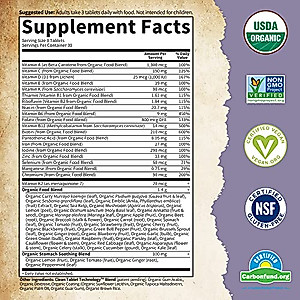 Garden of Life Women’s Prenatal Multivitamin with Vitamin D3, B6, B12, C & Iron, Folate for Energy & Healthy Fetal Development mykind Organics – Organic, Non-GMO, Gluten-Free, Vegan, 30 Day Supply